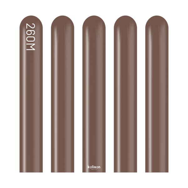 Kalisan 260k Chocolate Brown Balloons–50 ct Twisting Pack | PS Helium